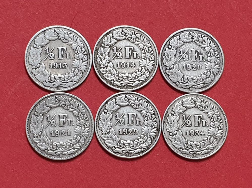 50 Rappen 1913,1914,1920,1921,1929,1934 (Gebraucht) in Uttigen für CHF 10 – mit Lieferung auf ...