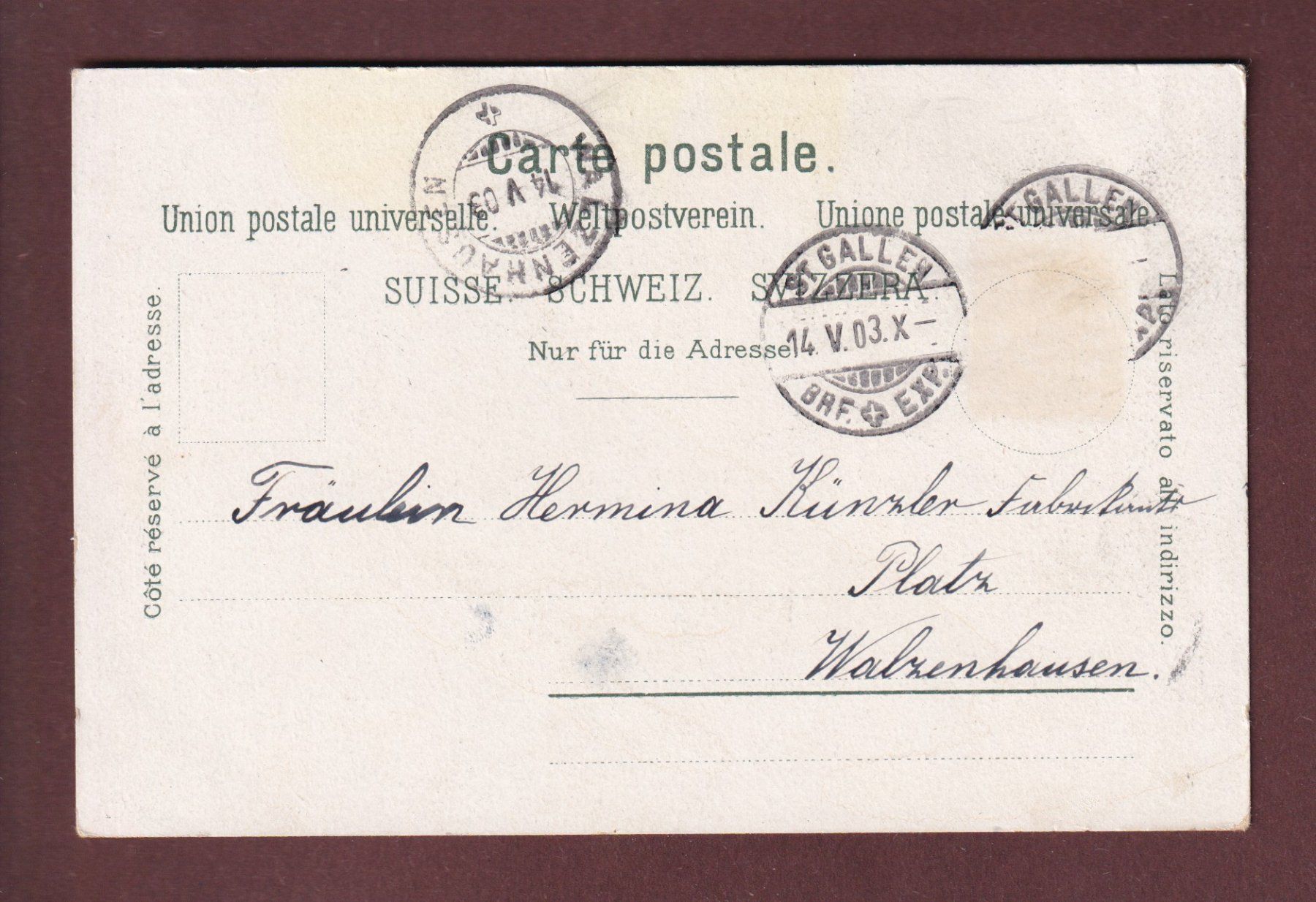 ST. GALLEN - Markt und Hotel Hecht - 1903 (D'occasion) à Pully pour CHF ...
