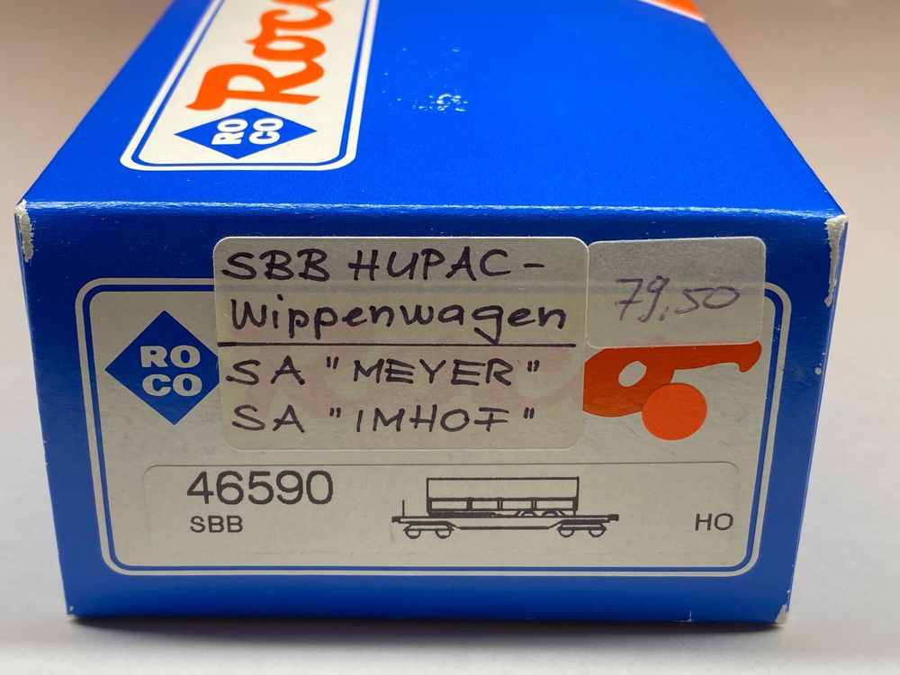 Roco 46590 (H0 GS) SBB Huckepack-Wippenwagen Saads 704 (Gebraucht) in ...