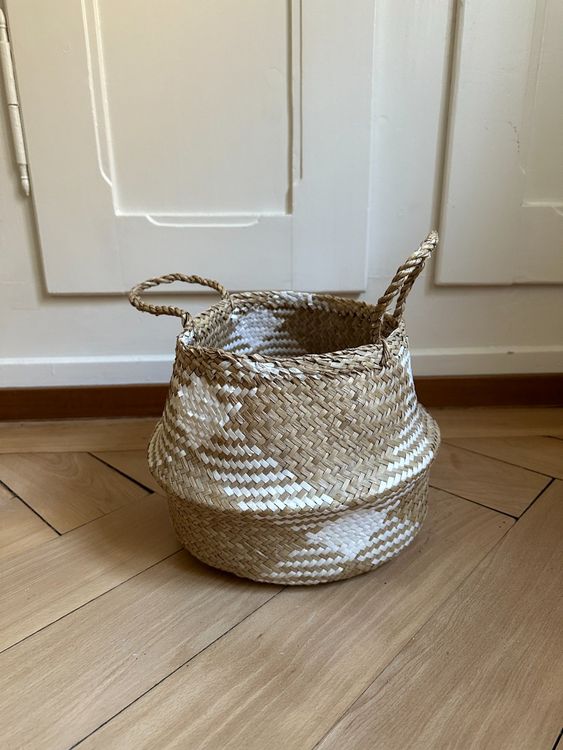Flechtkorb beige-weiss | Kaufen auf Ricardo