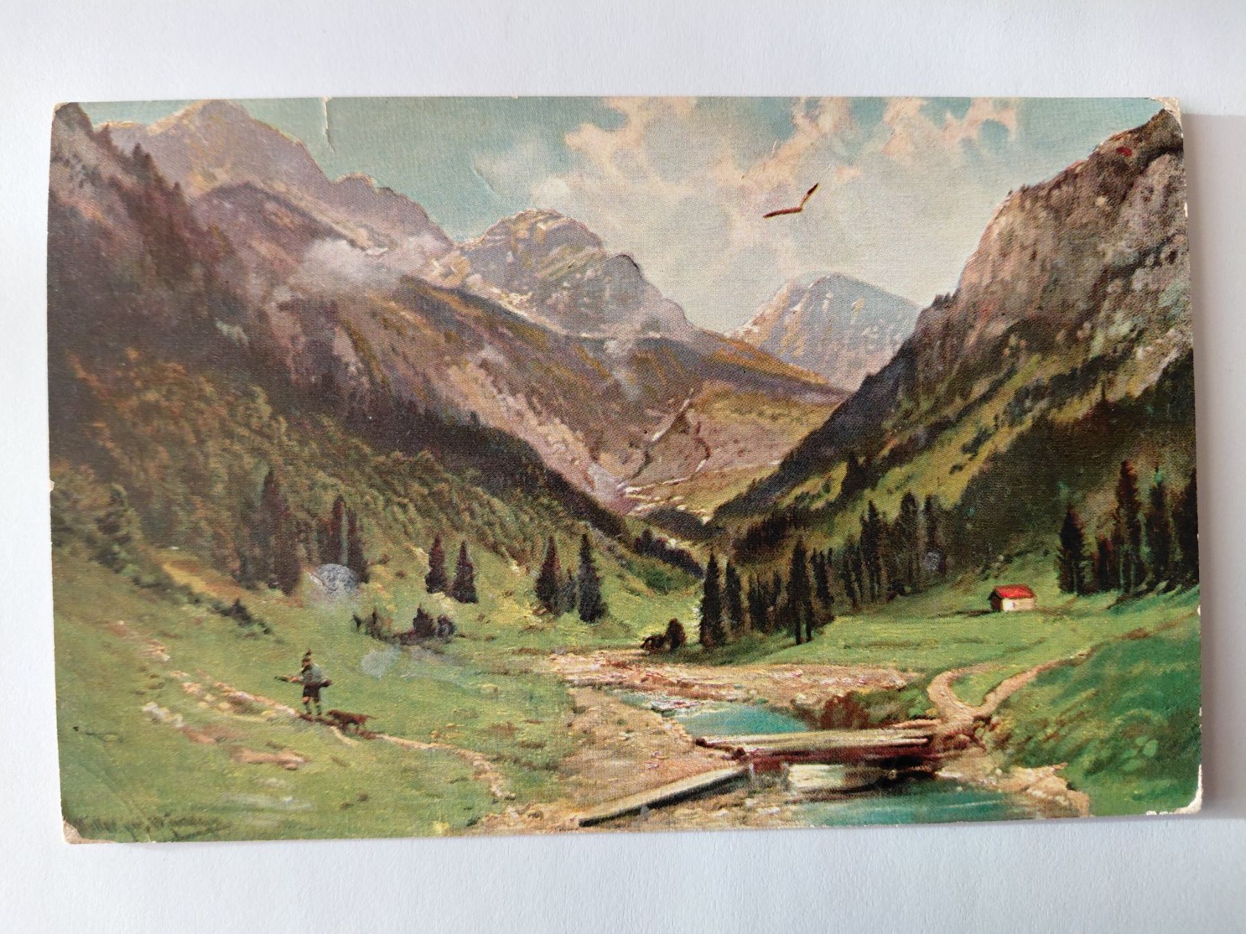 Antike Postkarte, Berglandschaft, Schweiz. (Gebraucht) in Wattwil für ...