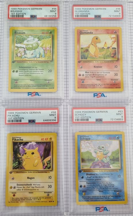 Pokemon Base set starter 1.edition PSA 9 (Neu (gemäss Beschreibung)) in ...