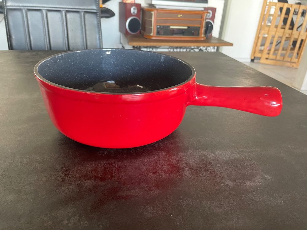 Ancien Caquelon à Fondue en Fonte Émaillée | Kaufen auf Ricardo