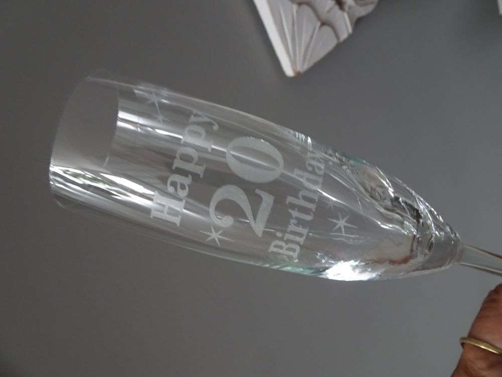 Champagner Sektglas Happy Birthday 20. Geburtstag Geschenk | Kaufen auf Ricardo