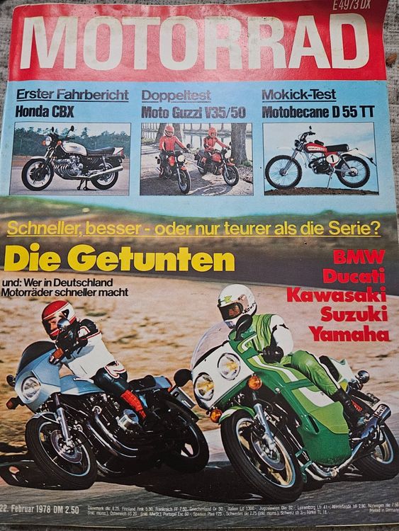Motorrad 4/78 Honda CBX Moto Guzzi Tunig Yamaha Kawasaki xa (Gebraucht ...
