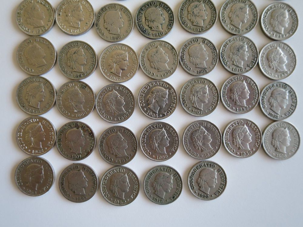 Schweizer Münzen ab 1882: 5 Rp, 10 Rp, 20 Rp (Gebraucht) in Zürich für CHF 28 – mit Lieferung ...