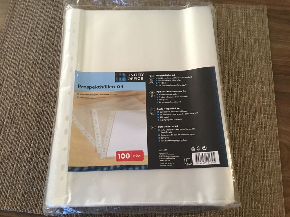 Prospekthüllen /Klarsichthüllen 100 Stück / Din A4/ (Neu und originalverpackt) in Nussbaumen AG ...