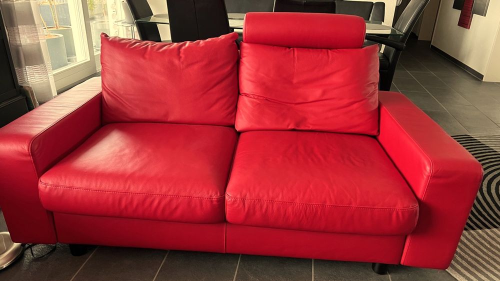 Stressless Lounge Sofa 2-Sitzer Rot - ein gemütl. Hingucker (Gebraucht ...