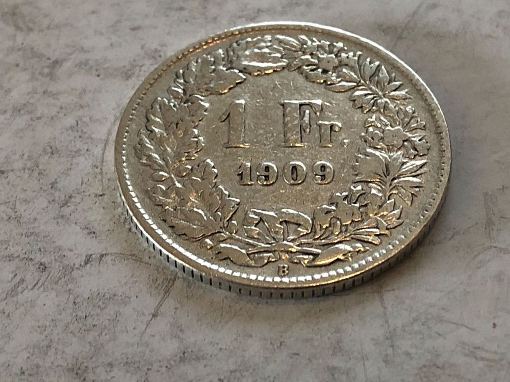 Schweiz 1 Franken 1909 Silber Rar (Gebraucht) in Flumenthal für CHF 5.5 – mit Lieferung auf ...