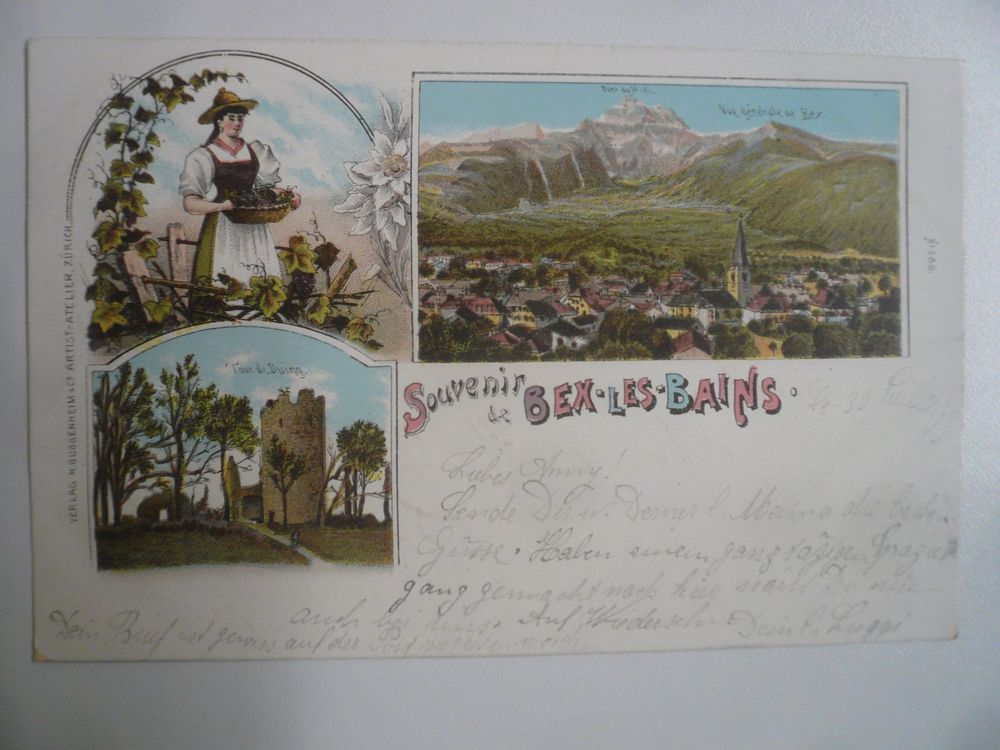 farbige LithoAK BEX-les-BAINS | Kaufen auf Ricardo