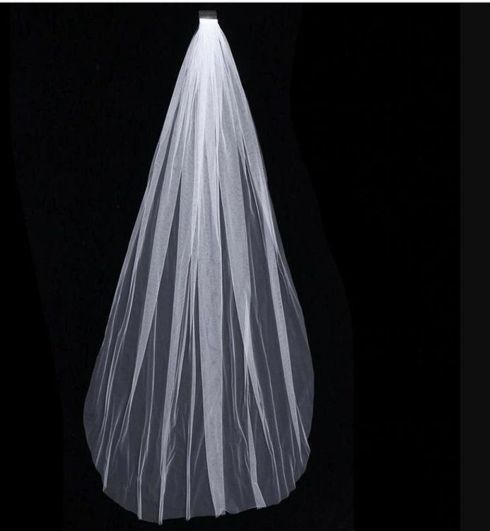 NEUER 5m Schleier weiss mit Kamm einlagig - 220021 (Neu (gemäss ...