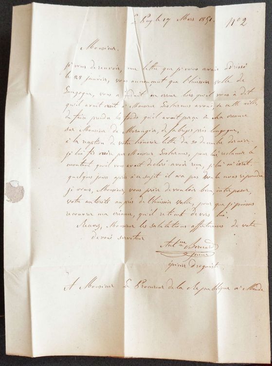 FRANCE 1851: Brief mit Ceres 25 C Le Puy-en-Velay–Mende (Gebraucht) in ...