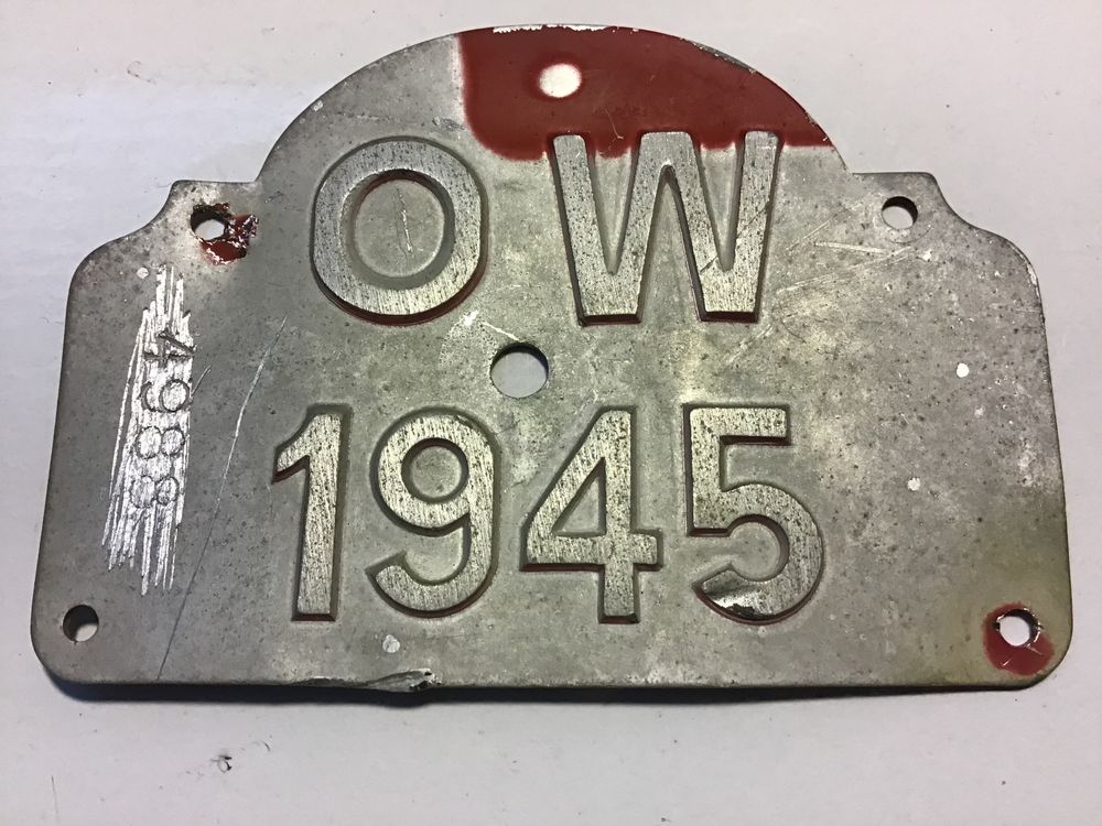 Alte Velo/Fahrrad Nummer "OBWALDEN 1945" rar | Kaufen auf Ricardo