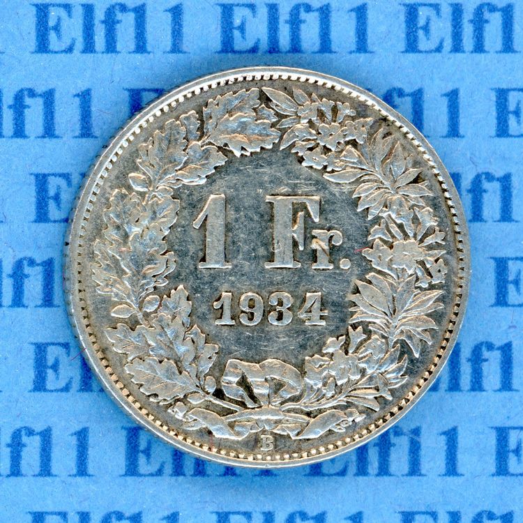 CHF___1.00 1934 vz 1 Franken (Gebraucht) in Widnau für CHF 15 – mit Lieferung auf Ricardo kaufen