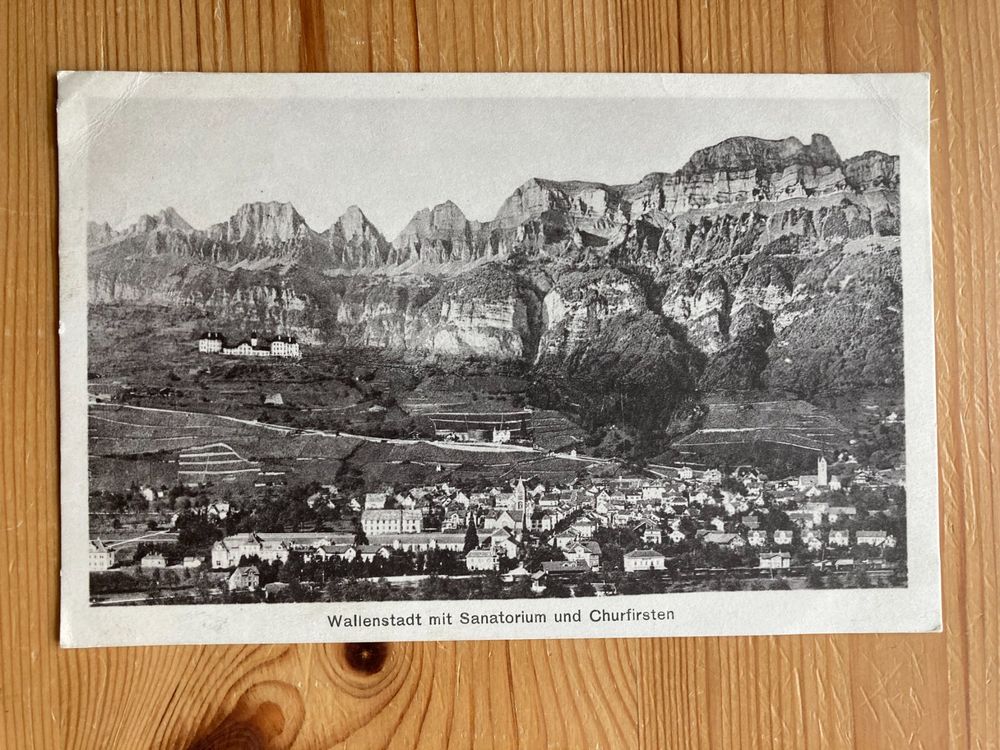 Walenstadt mit Sanatorium und Churfirsten - AK 1918 (Gebraucht) in Oberuzwil für CHF 1 – mit ...