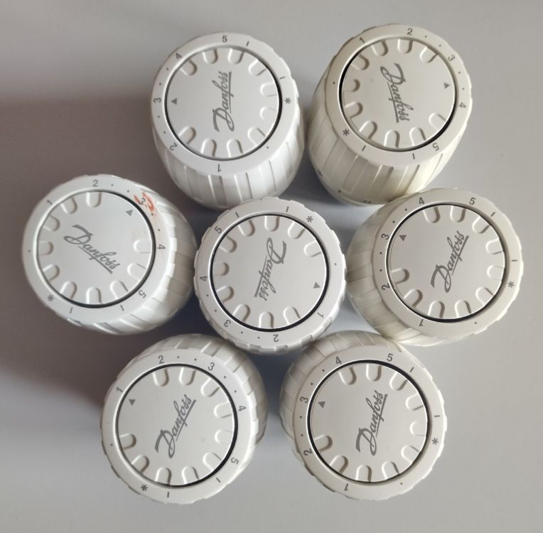 7 Danfoss Thermostatkopf mit Schnappverschluss weiss RA 2990 (Gebraucht ...
