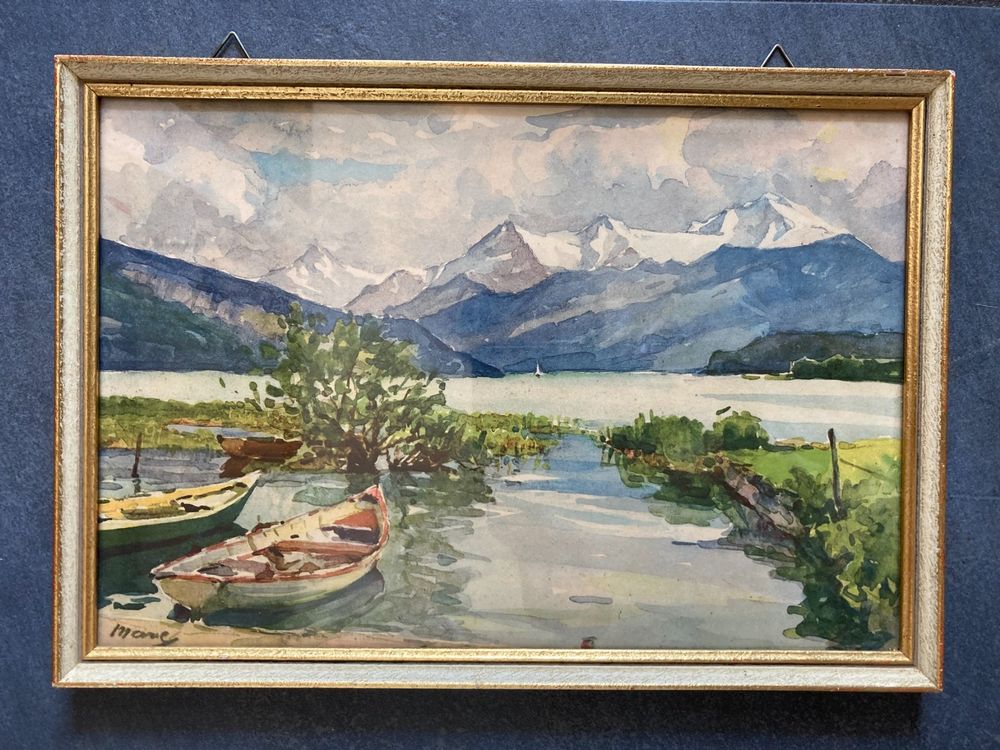 MARC AQUARELL KUNSTDRUCK: THUNERSEE, EIGER, MÖNCH, JUNGFRAU | Kaufen auf Ricardo