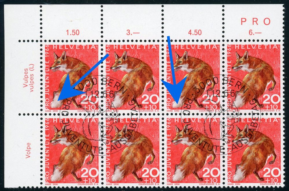 Abart: PJ J217 / J217.3.01+3.02 Retouche Schwanzspitze, 1966 | Kaufen ...