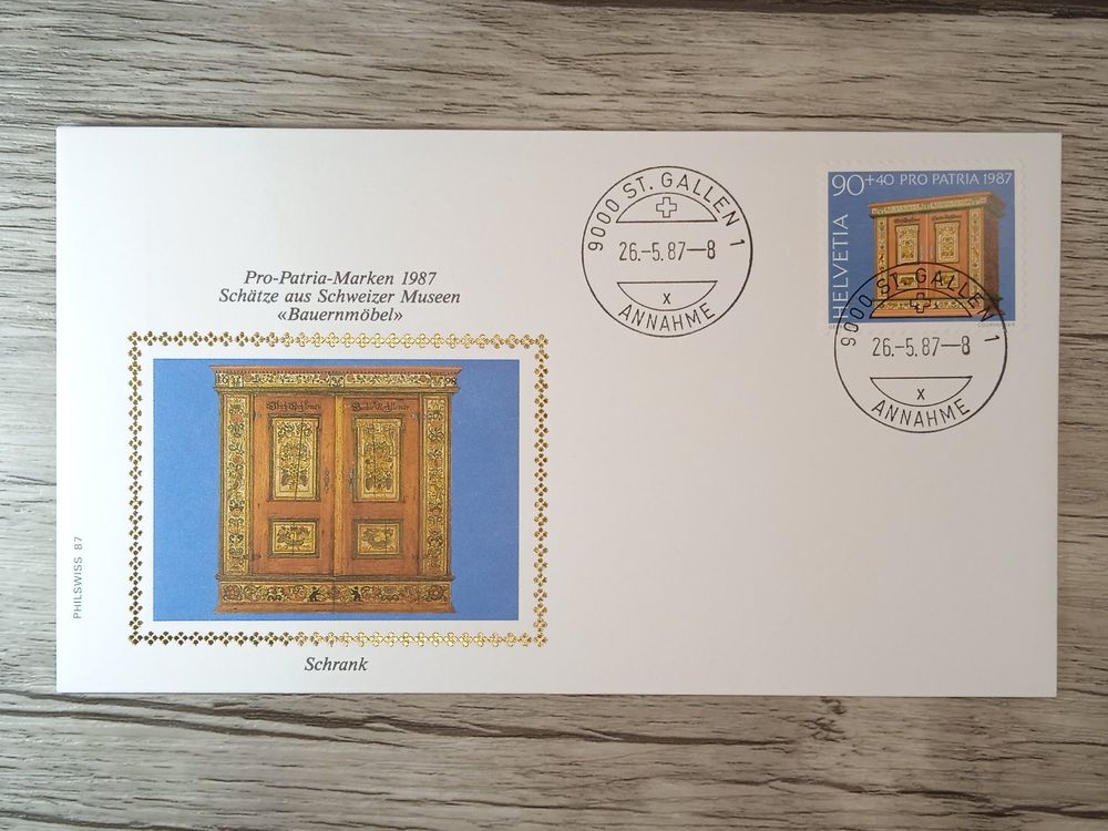 TR51 Enveloppe + Timbre Suisse 1987 (Gebraucht) in Cousset für CHF 0.6 – mit Lieferung auf ...