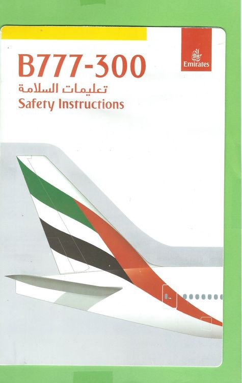 Emirates, B777-300, Safety Card, , (Gebraucht) in Zürich für CHF 4.5 ...
