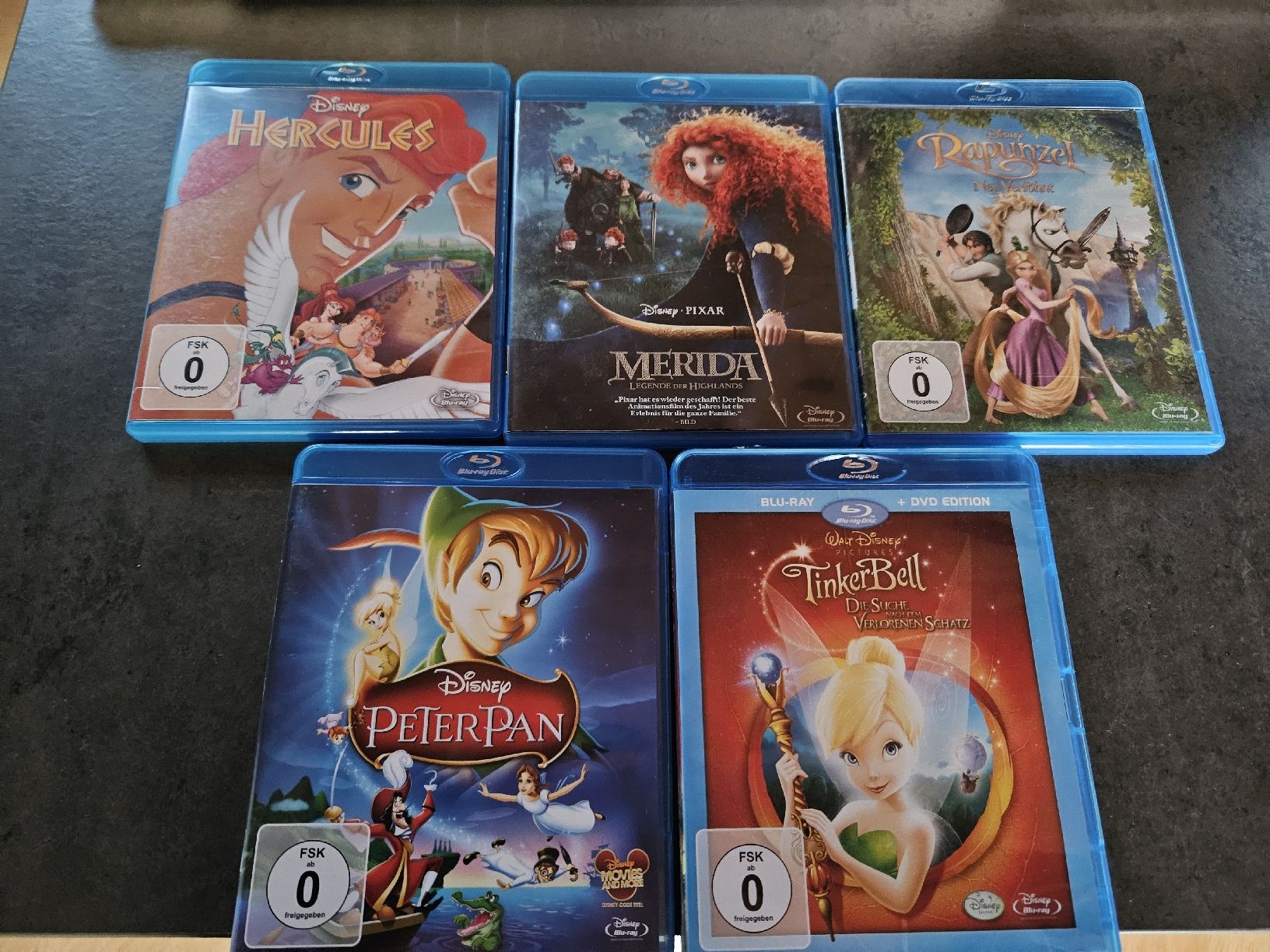 5 Disney Blu-rays: Hercules, Merida, Peter Pan, Tinkerbell. (Gebraucht ...