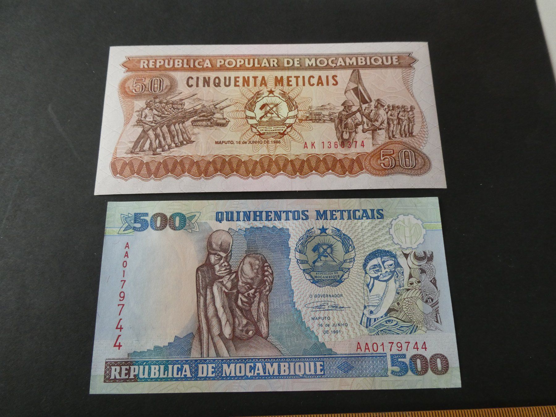 Mocambique 1986/1991, Set 50 und 500 Meticais, unzirkuliert | Kaufen auf Ricardo