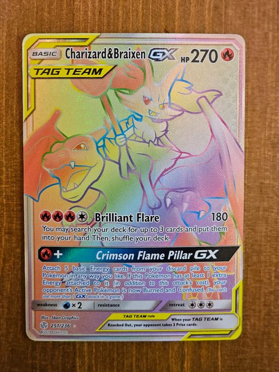 Pokémon Charizard/Braixen GX Rainbow 251/236 Cosmic Eclipse (Gebraucht) in Zürich für CHF 95 ...