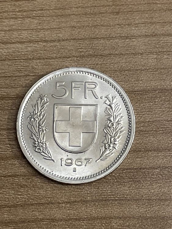 5 Franken Schweiz 1967 Silber (Gebraucht) in Schlossrued für CHF 12 – mit Lieferung auf Ricardo ...