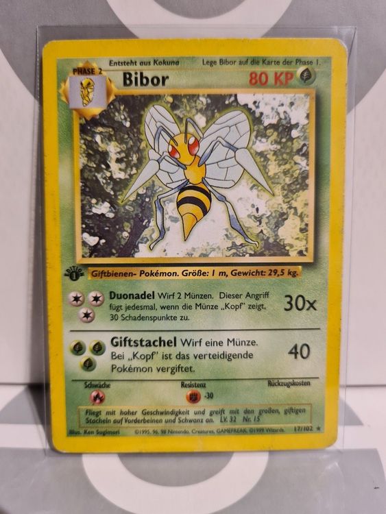 1. EDITION BIBOR BASE SET POKEMON KARTE 1999 (Gebraucht) in Uerzlikon ...