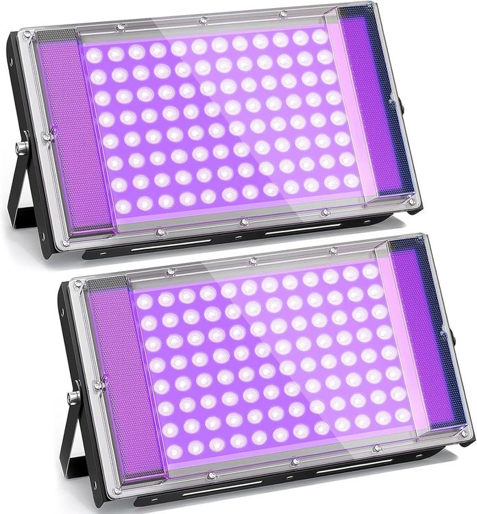 2er Set 100W LED UV Schwarzlicht Strahler für Party & Events (Neu und ...