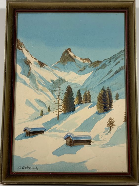 Berglandschaft im Winter Aquarell Signiert (Gebraucht) in Root für CHF 15 – mit Lieferung auf ...