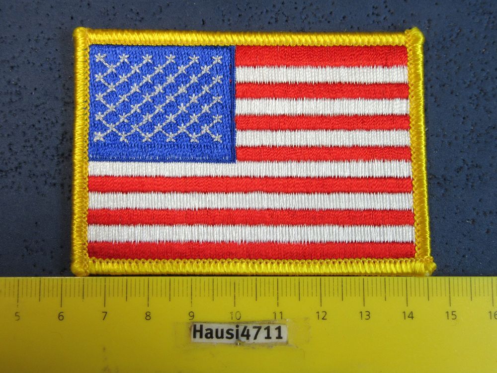 PATCH USA-FLAGGE 80X65mm GESTICKT MIT KLEBER AUFNÄHER-BÜGLER (Gebraucht) in Ettingen für CHF 4. ...