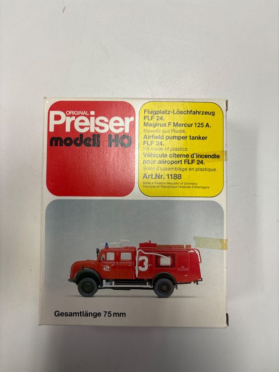 Original Preiser modell HO, Flugplatz-Löschfahrzeug (Gebraucht) in Bern ...