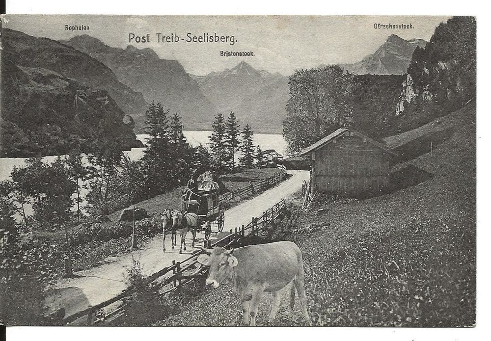 Seelisberg -Treib UR Post-Kutsche 2 Spänner 1911 sehr gut er (Neu ...