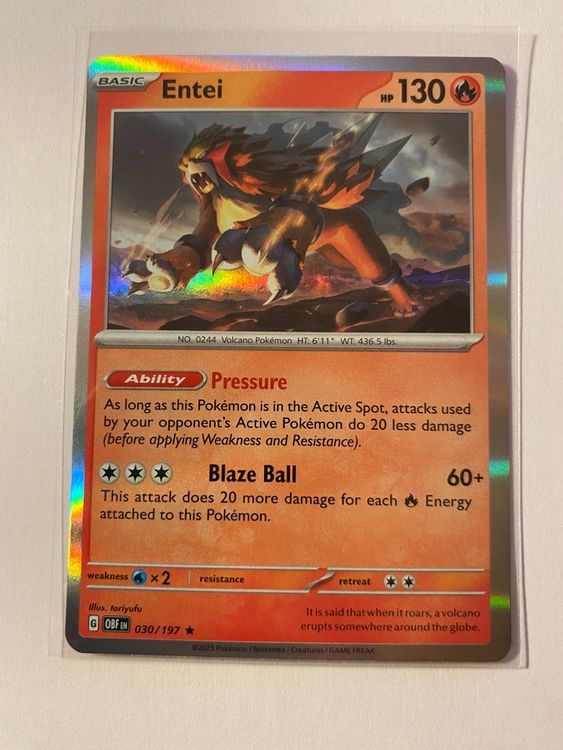 Pokemon Entei 030/197 Holo Obsidian Flames EN | Kaufen auf Ricardo