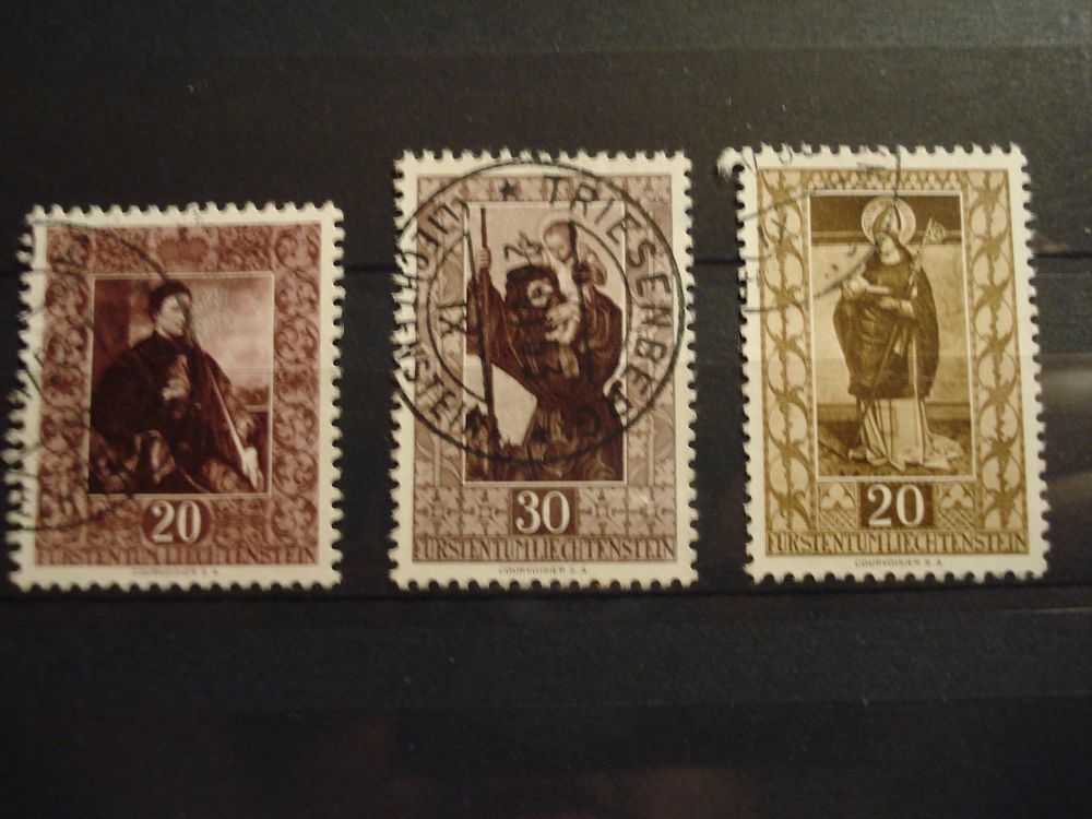 Liechtenstein, Satz 1952, Gemäldeserie, sauber o (Gebraucht) in Niederwil AG für CHF 1 – mit ...