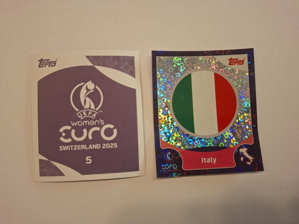 Topps UEFA Women's Euro 2025 Flags Italy Sticker Nr 5 (Gebraucht) in ...