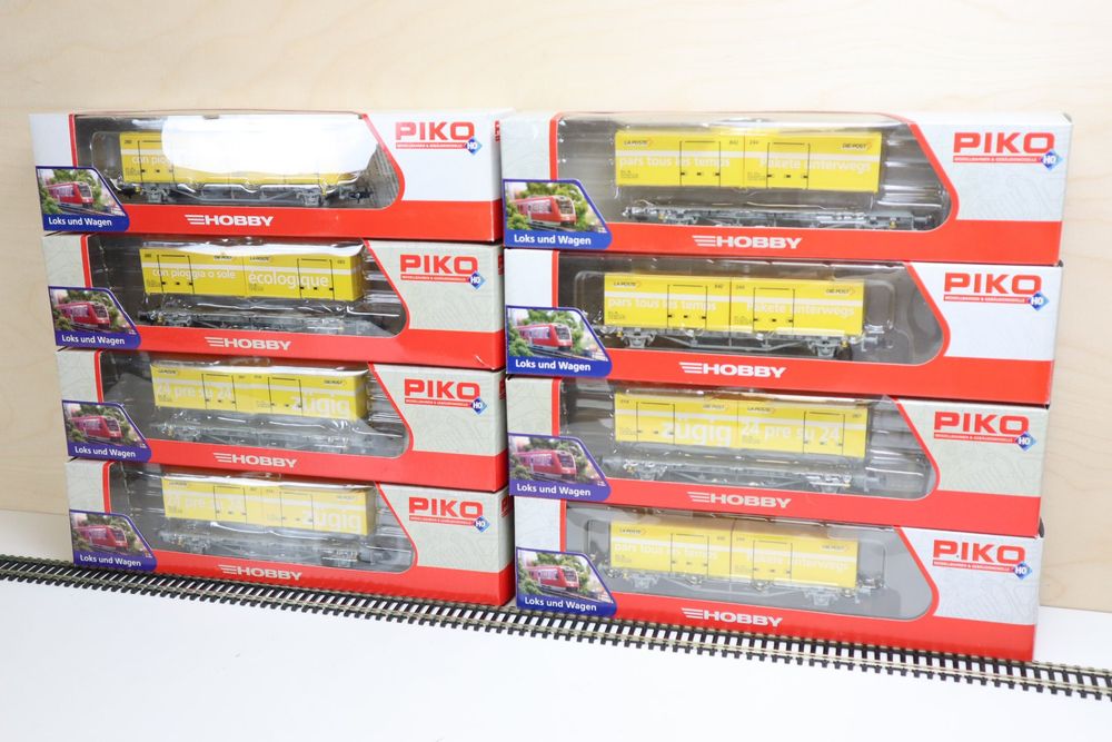 PIKO 8 x Schweizer Post Container Wagen Set 57724/26 (Gebraucht) in ...
