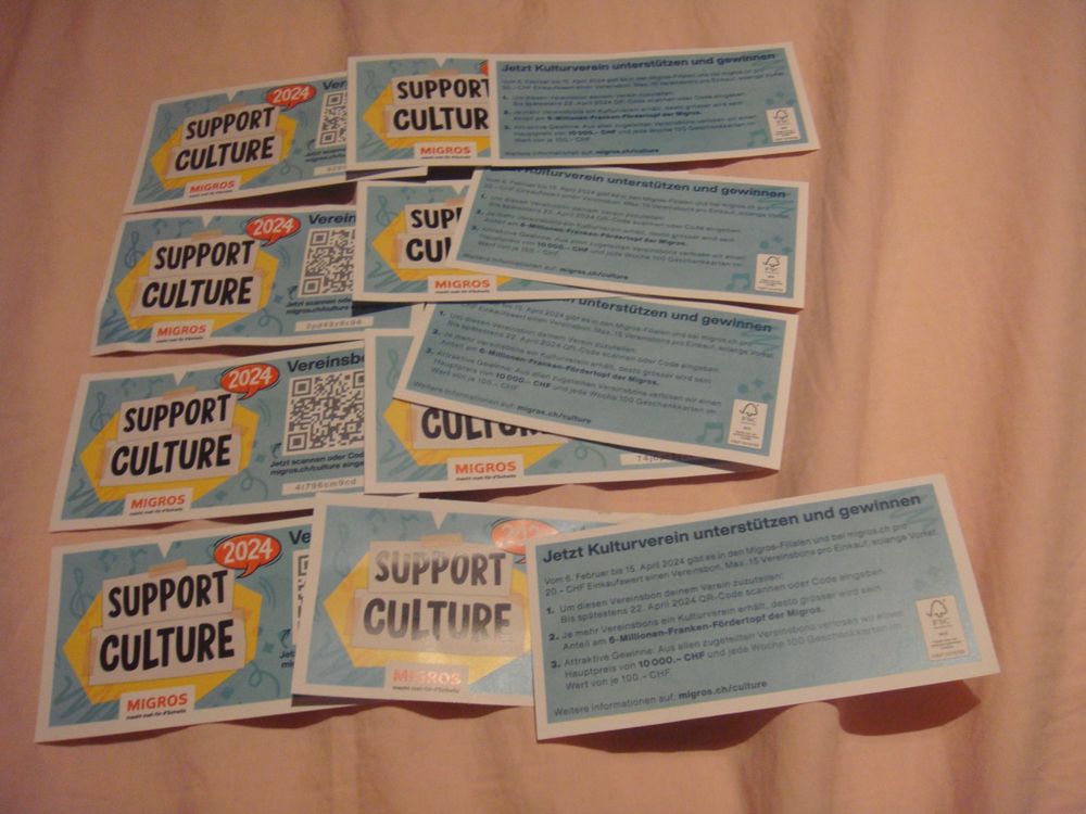 12 Stück/Migros Support Culture Bon (Neu (gemäss Beschreibung)) in Bern für CHF 6 – mit ...