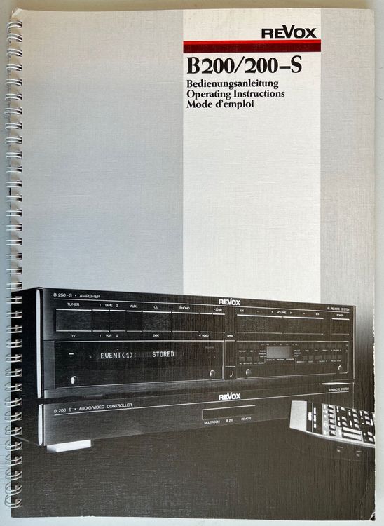 Revox B 200 / B 200 - S Bedienungsanleitung (Gebraucht) in Bazenheid ...