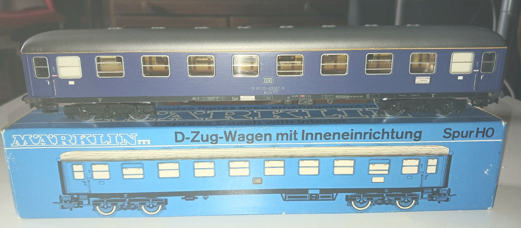 Märklin HO 4051: Voiture Voyageurs DB, Kl.1 "Comme neuf" (Neuf (Voir ...