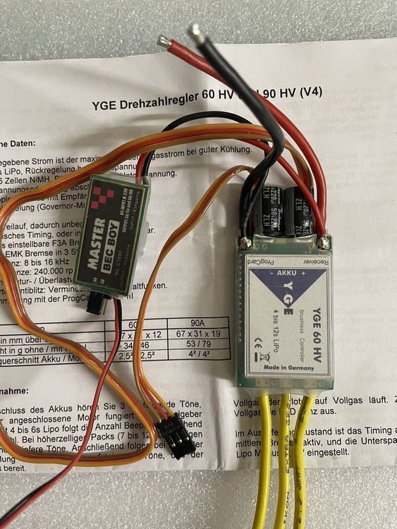 YGE 60A HV Brushless Regler mit Master BEC BOY 3A Modellbau | Kaufen ...