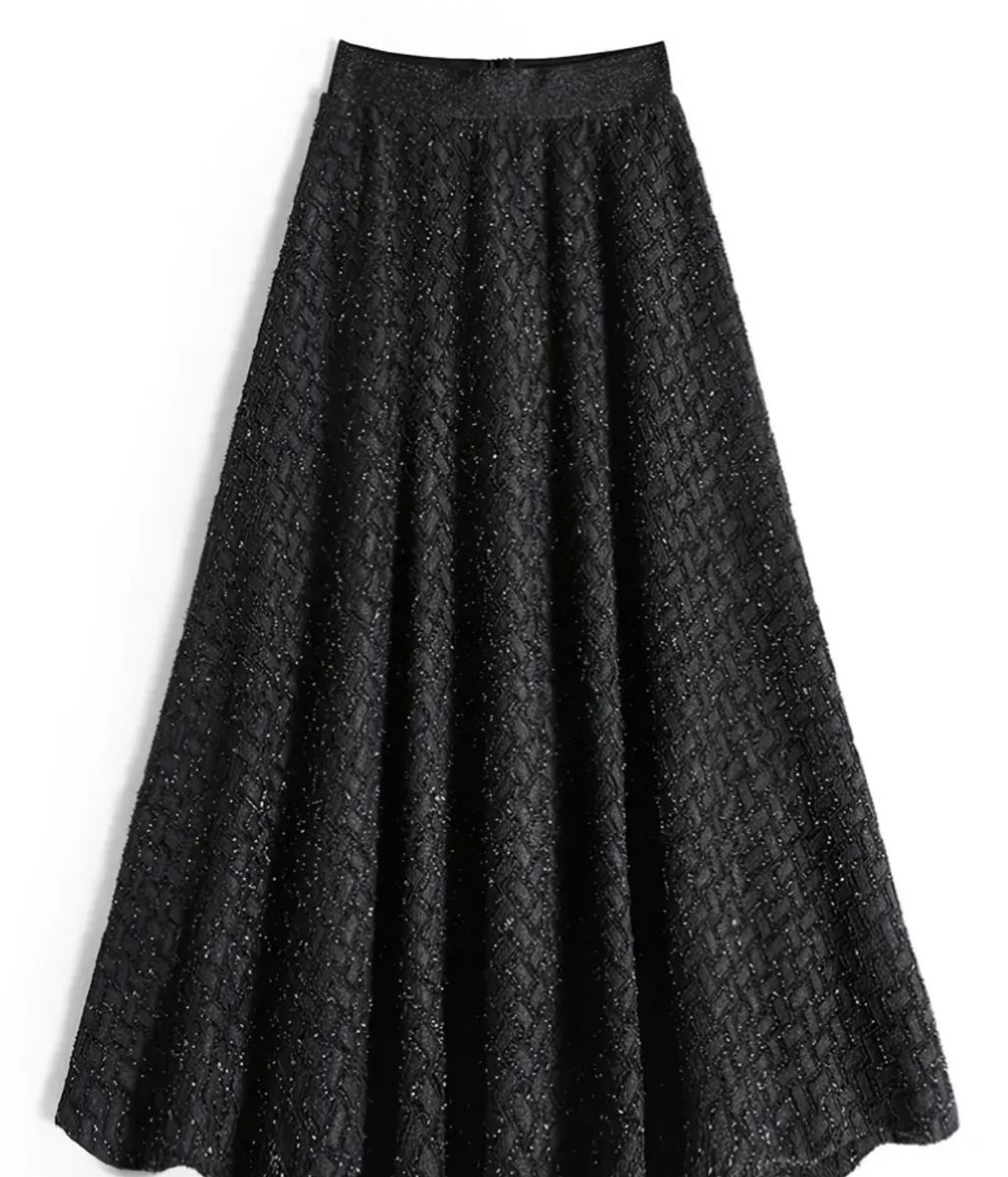 Gonna lunga nera elegante,Lurex -per feste-S/Mnuovo (Nuovo e nell ...