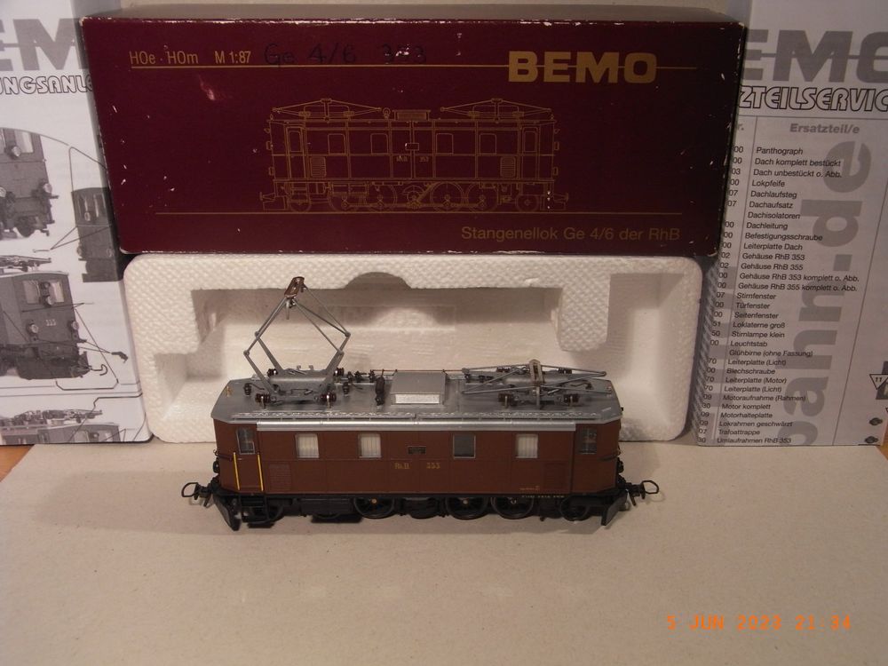 1 locomotive Bemo HOm RhB Ge 4/6 353 analogique (Neu (gemäss ...