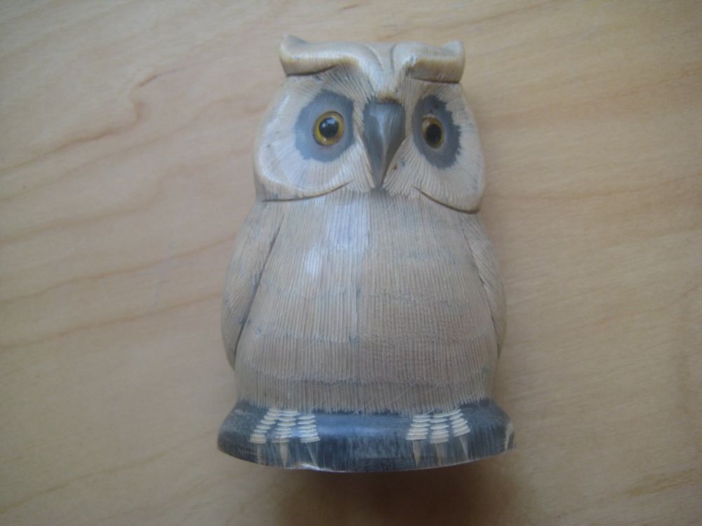 Eule Uhu Horn Schnitzerei Handarbeit | Kaufen auf Ricardo