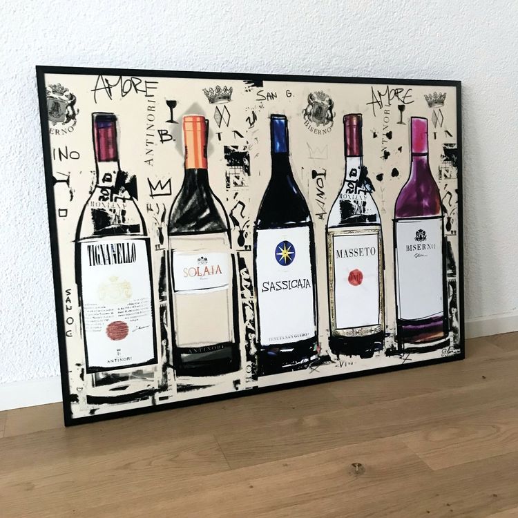 Vino Pop Art Kunst Wein Biserno Sassicaia Modern Gastronomie (Neu ...