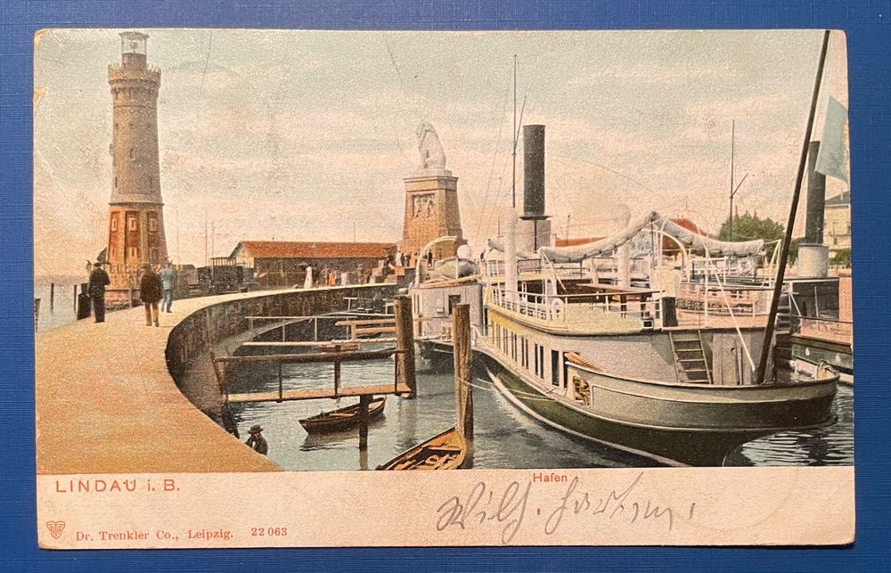 LINDAU i. B. - HAFEN mit DAMPFSCHIFF - 4.VIII.1903 (Gebraucht) in ...