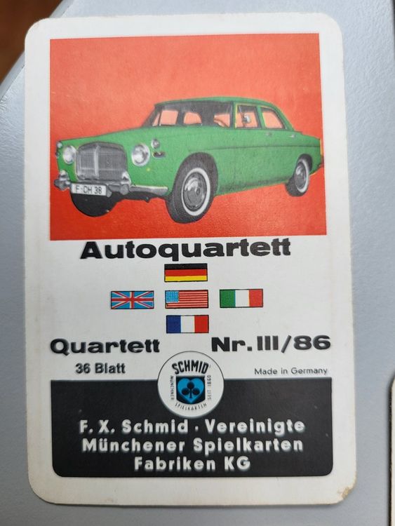 Autoquartett, 80er Jahre (Gebraucht) in Stallikon für CHF 1.5 – mit ...