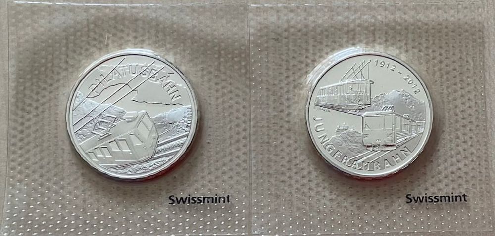 2 sehr schöne Schweizer Silber 20 Franken-Gedenkmünzen (Neu und originalverpackt) in Zürich für ...