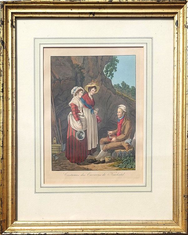 Costumes suisses - belle gravure ancienne de Joseph Reinhart (Gebraucht ...